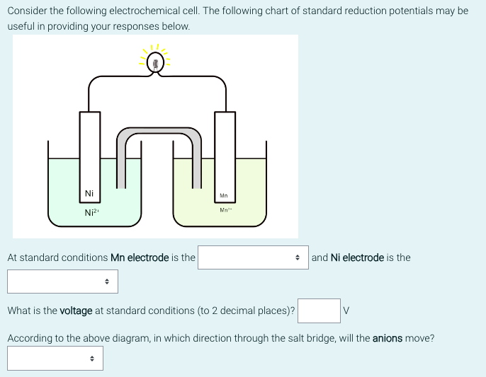 Solved Consider the following electrochemical cell. The | Chegg.com