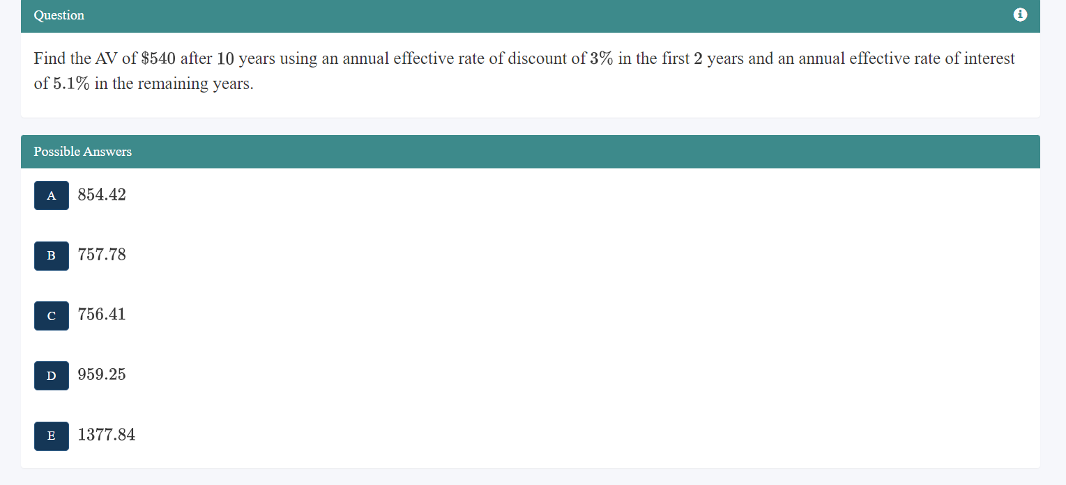 Solved Find the AV of $540 after 10 years using an annual | Chegg.com