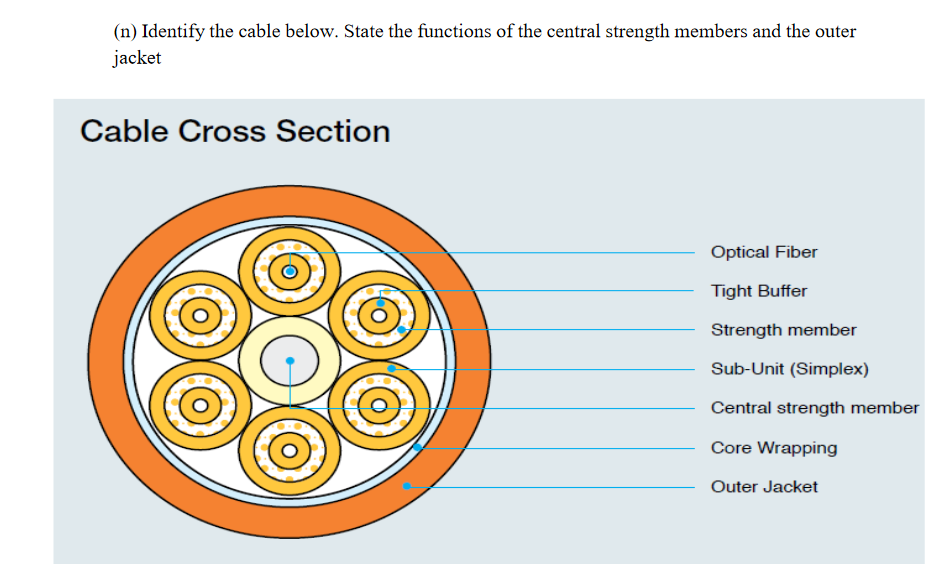 Solved (n) Identify the cable below. State the functions of | Chegg.com