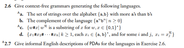 Solved 2.6 Give context-free grammars generating the | Chegg.com