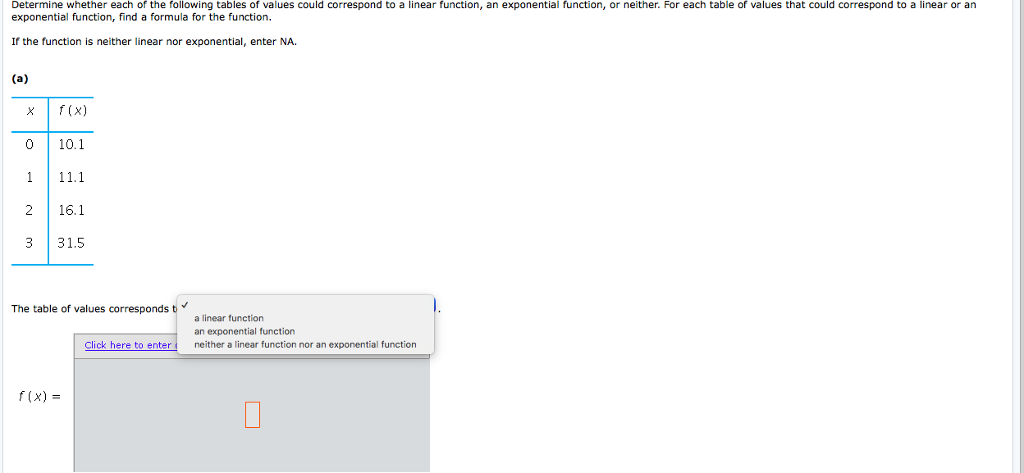 Solved Determine whether each of the following tables of | Chegg.com
