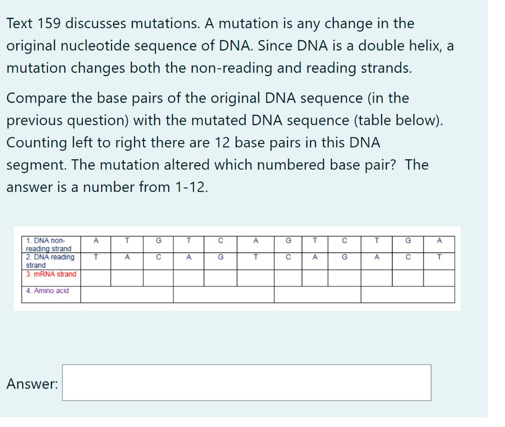 Text 159 discusses mutations. A mutation is any | Chegg.com