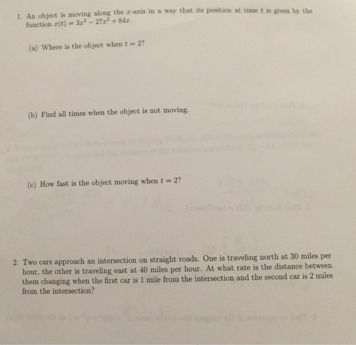 Solved An Object Is Moving Along The X Axis In A Way That