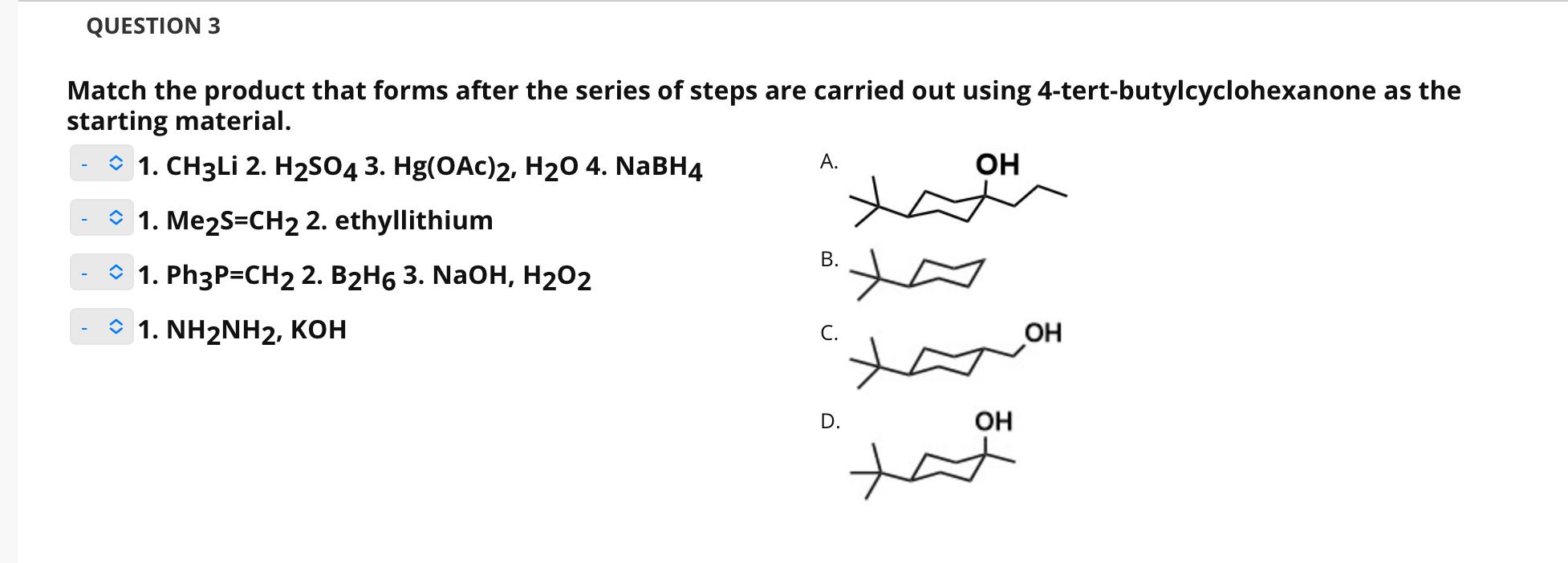 Solved Match the product that forms after the series of | Chegg.com