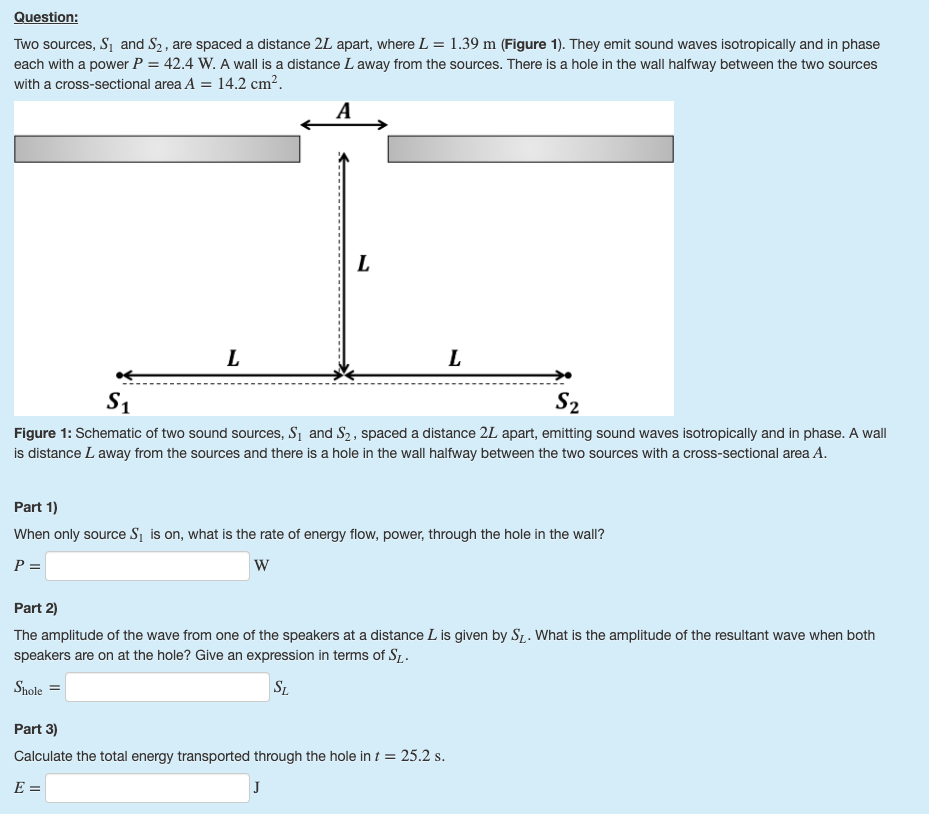 Solved Question: Two sources. Si and S2 , are spaced a | Chegg.com
