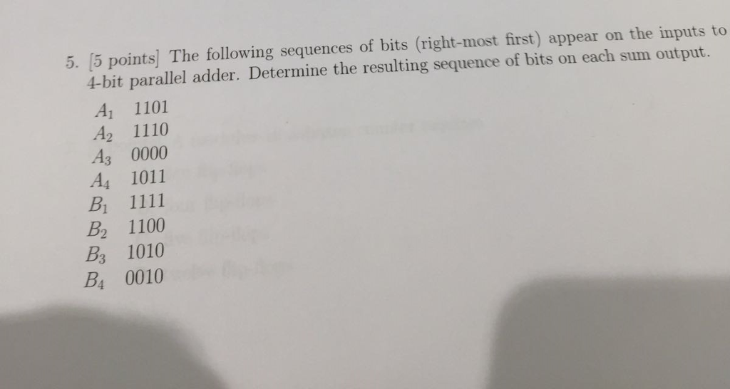 Solved 5. (5 points] The following sequences of bits | Chegg.com