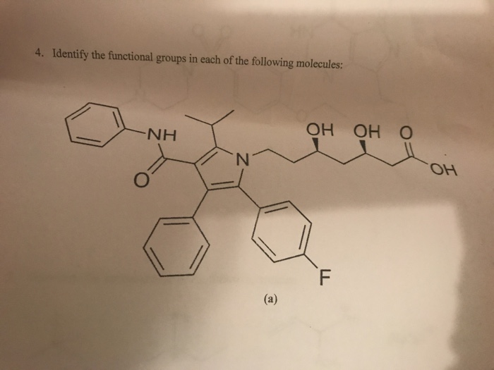 Solved 4. Identify the functional groups in each of the | Chegg.com