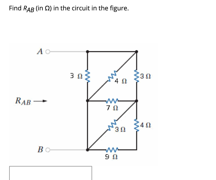 Solved Find RAB (in Ω) in the circuit in the figure. ΑΟ 3 Ω: | Chegg.com