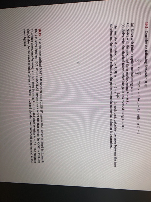 Solved 10 2 Consider The Following First Order Ode Dx Ii 2