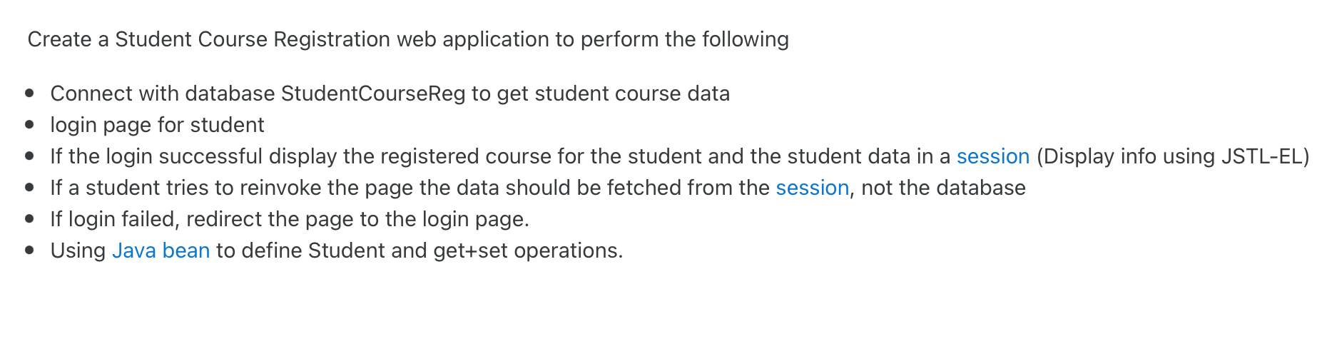 Solved Create a Student Course Registration web application | Chegg.com