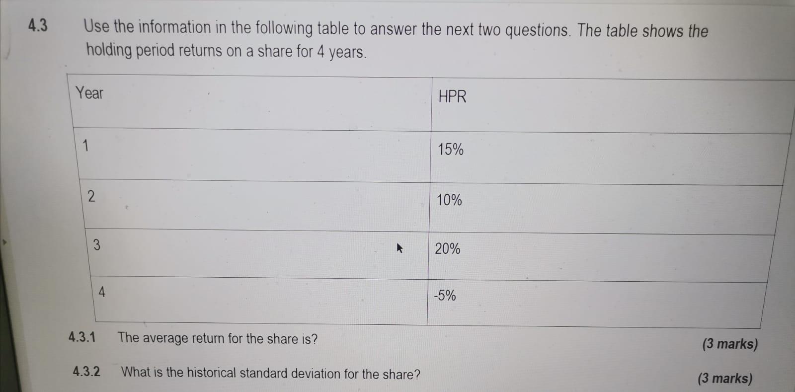 Solved Question 4 4.1 Use the following information to | Chegg.com