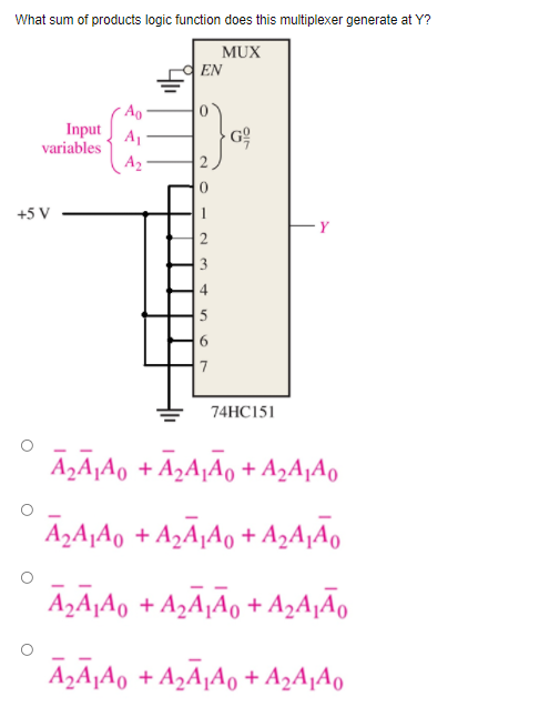 Solved What sum of products logic function does this | Chegg.com