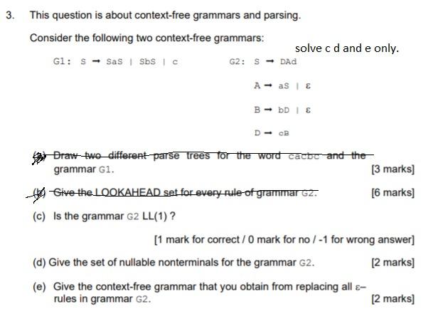 Solved 3. This question is about context-free grammars and | Chegg.com
