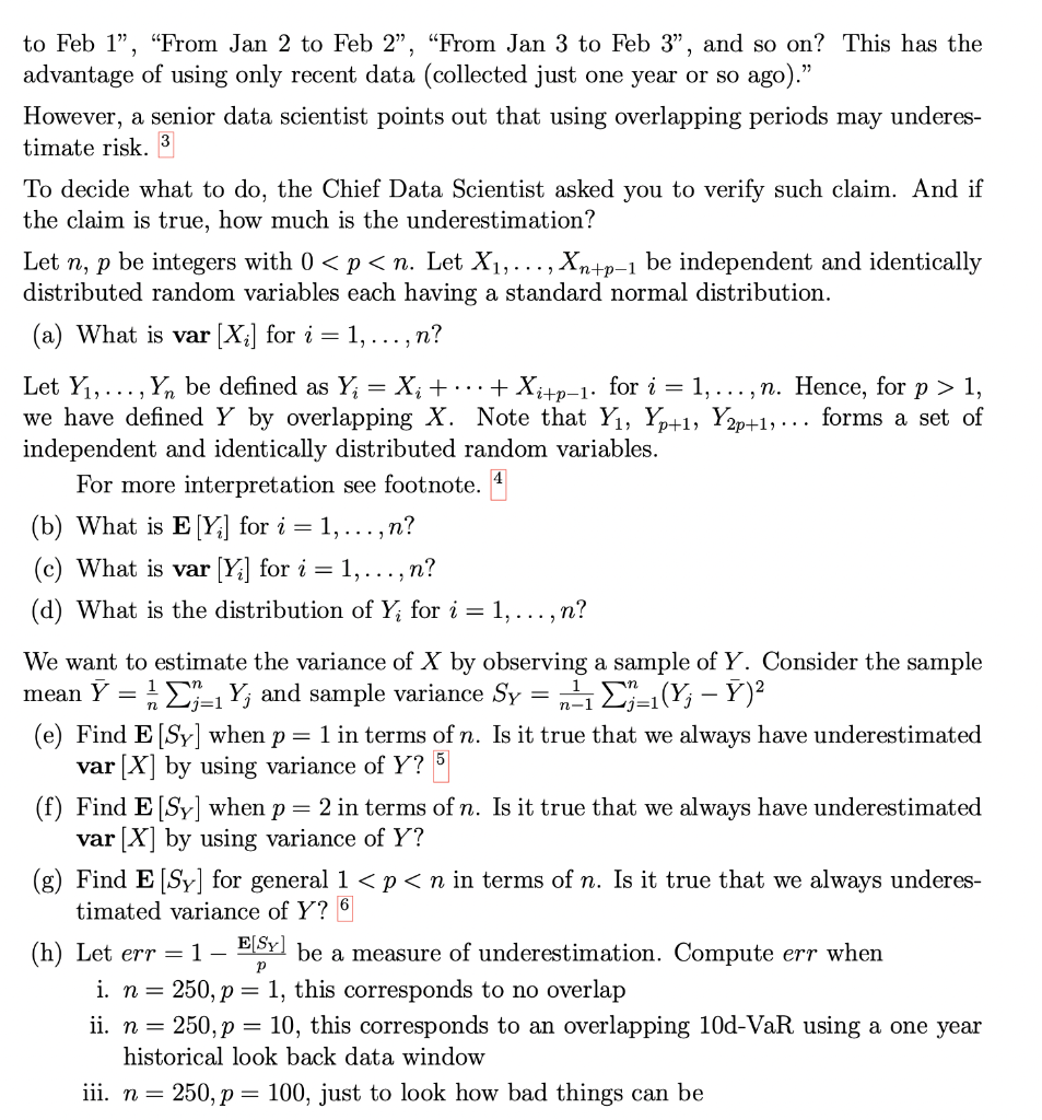 2. (5 points) When we compute Value-at-Risk (VaR) | Chegg.com