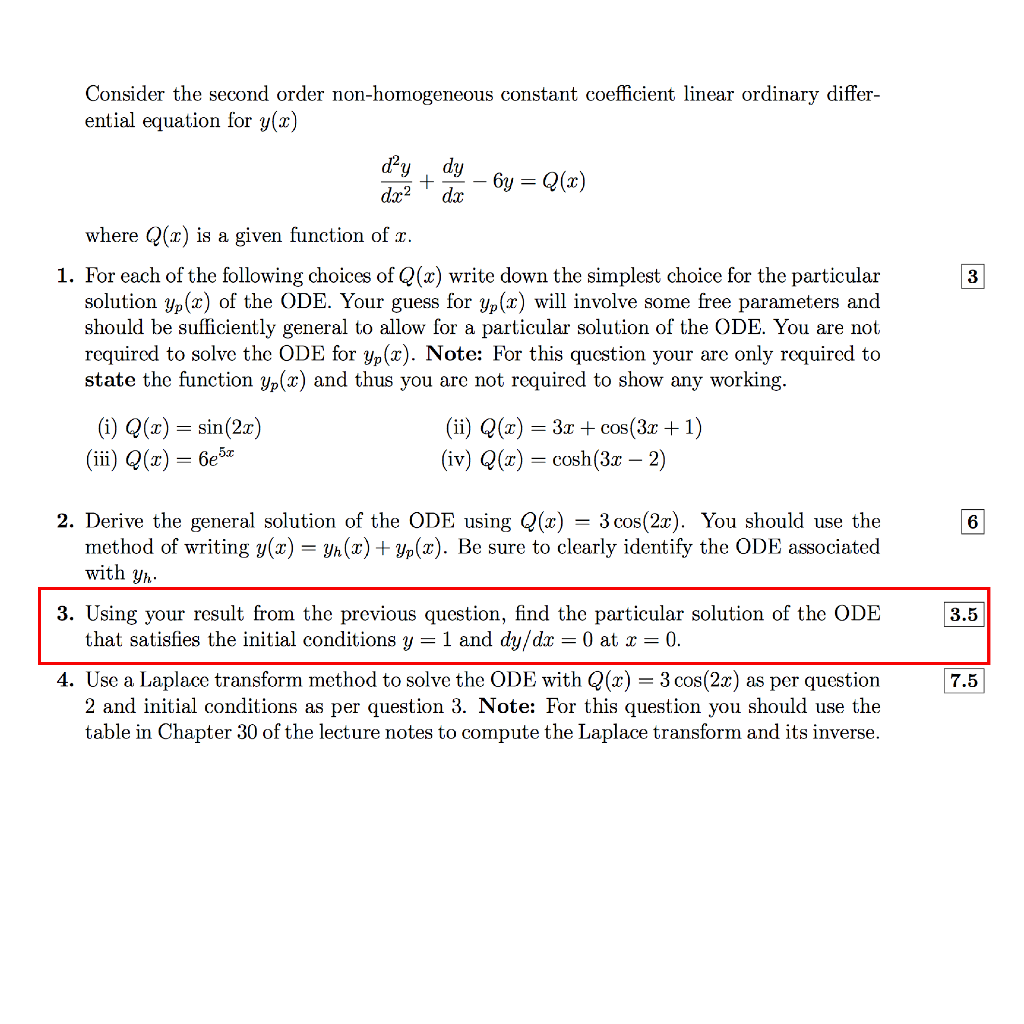 Solved Consider the second order non-homogeneous constant | Chegg.com