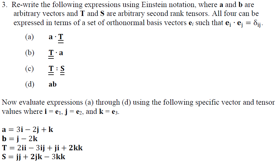 Solved 3. Re-write the following expressions using Einstein | Chegg.com