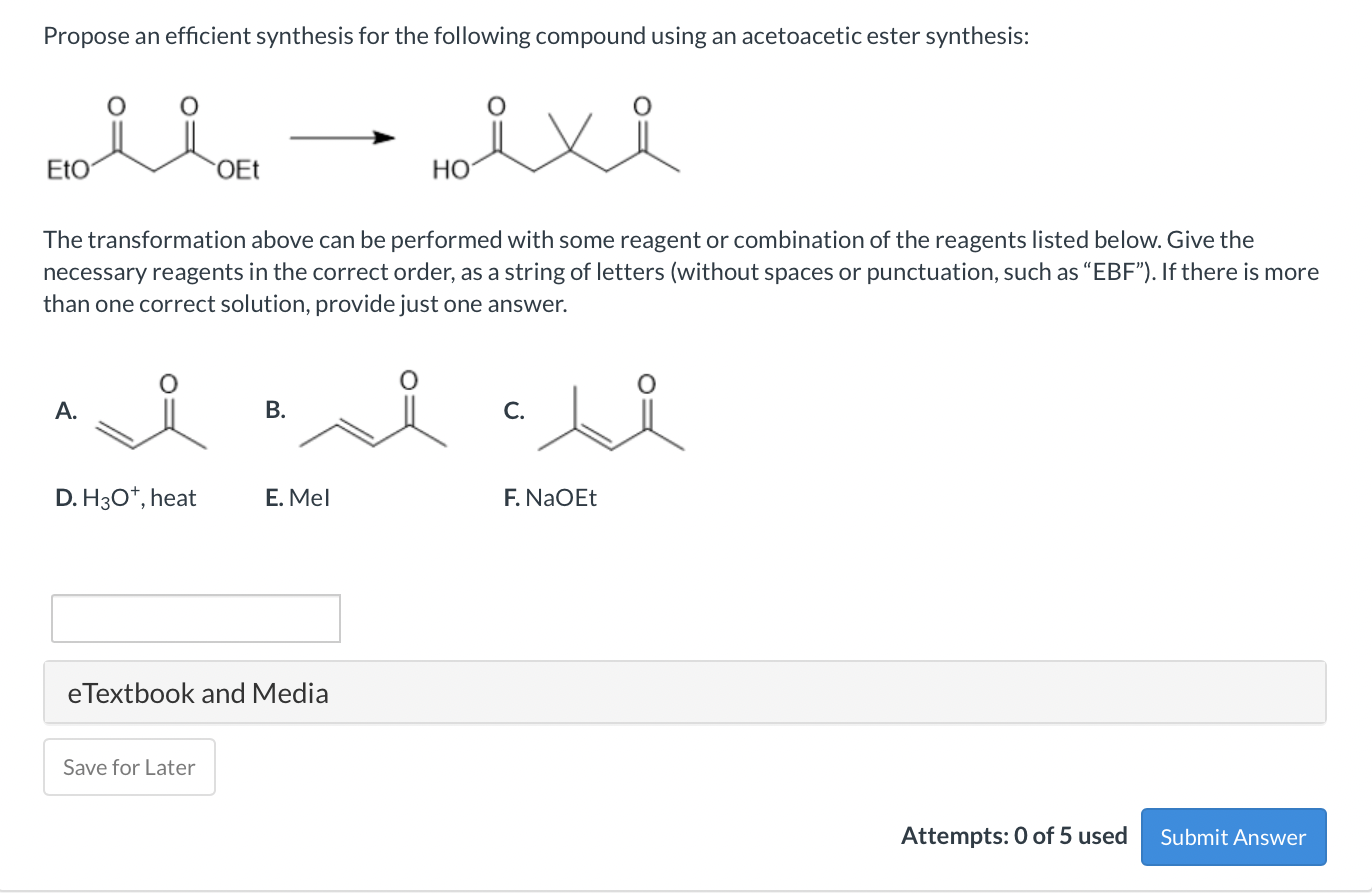Solved Propose an efficient synthesis for the following | Chegg.com