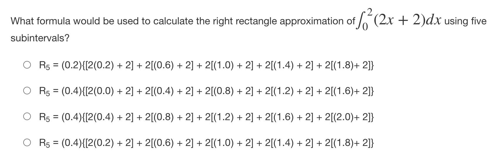 Solved What formula would be used to calculate the right | Chegg.com