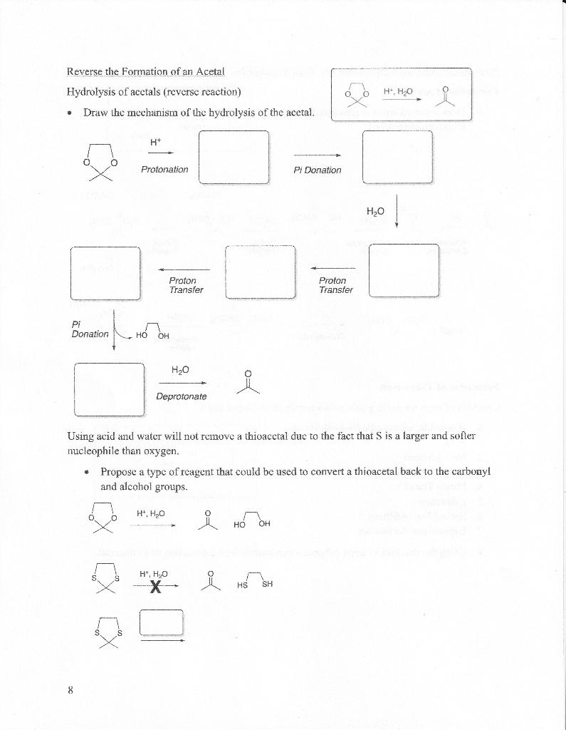 Solved Reverse the Formation of an Acetal Hydrolysis of | Chegg.com