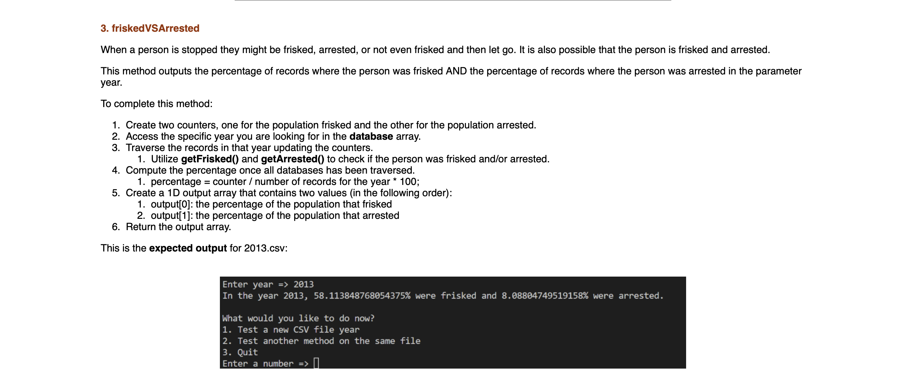 Solved 3. friskedVSArrested When a person is stopped they | Chegg.com