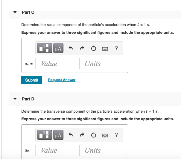 Solved A particle moves along a path defined by polar | Chegg.com