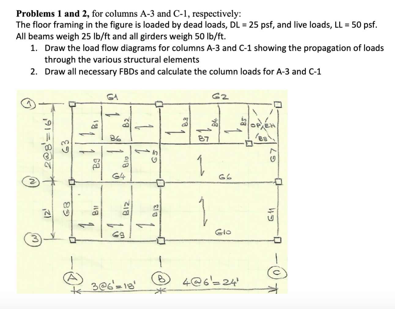 Solved Problems 1 and 2, for columns A-3 and C-1, | Chegg.com