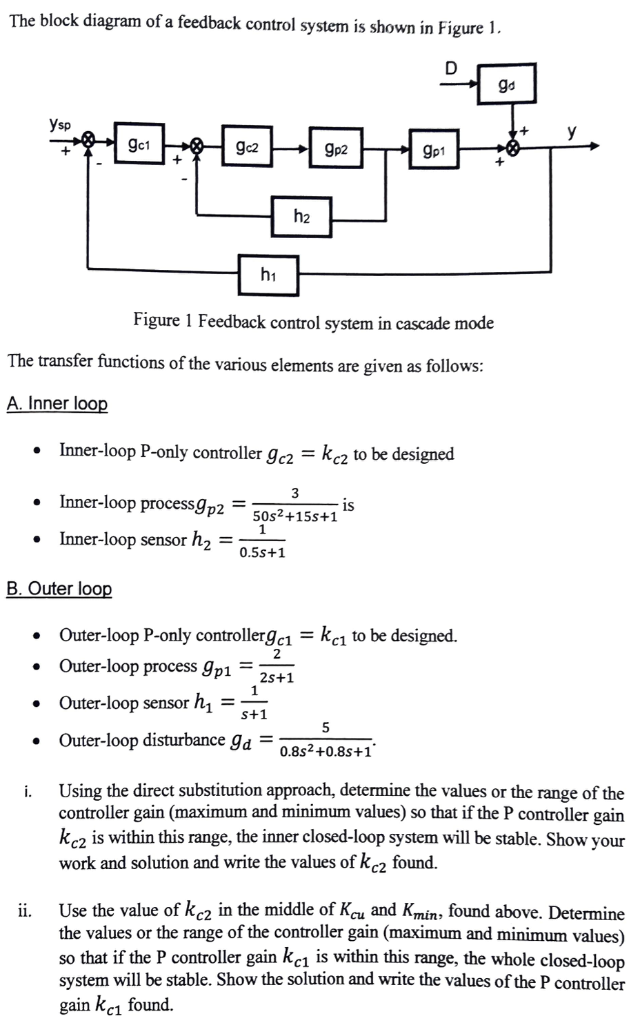 The block diagram of a feedback control system is | Chegg.com