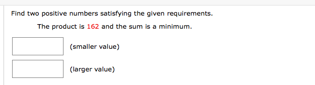 Solved Find two positive numbers satisfying the given | Chegg.com Solved Find two positive numbers satisfying the given | Chegg.com