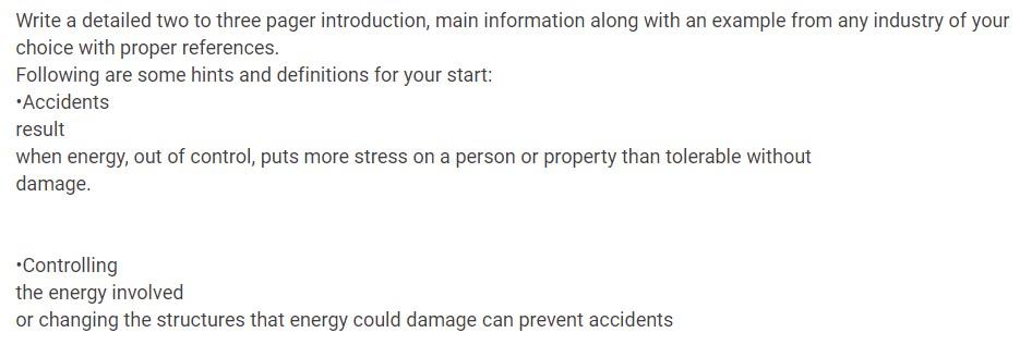 Solved Write a detailed two to three pager introduction, | Chegg.com
