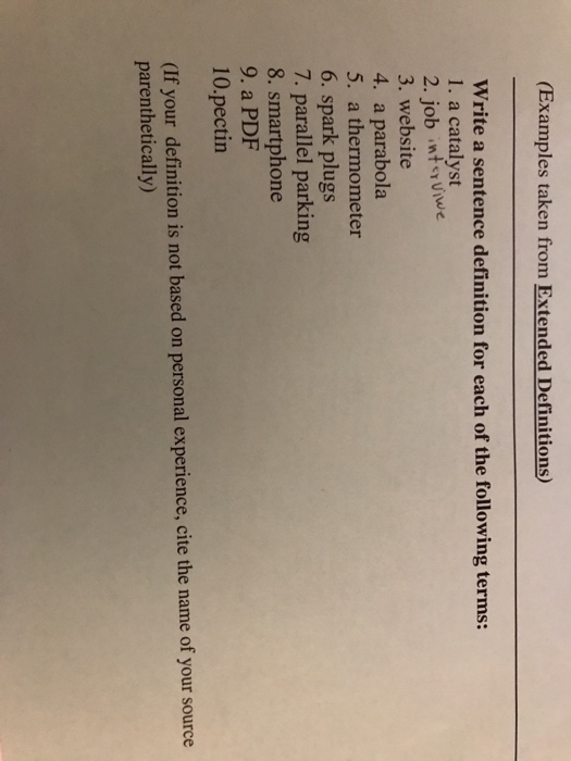 Solved (Examples taken from Extended Definitions) Write a | Chegg.com