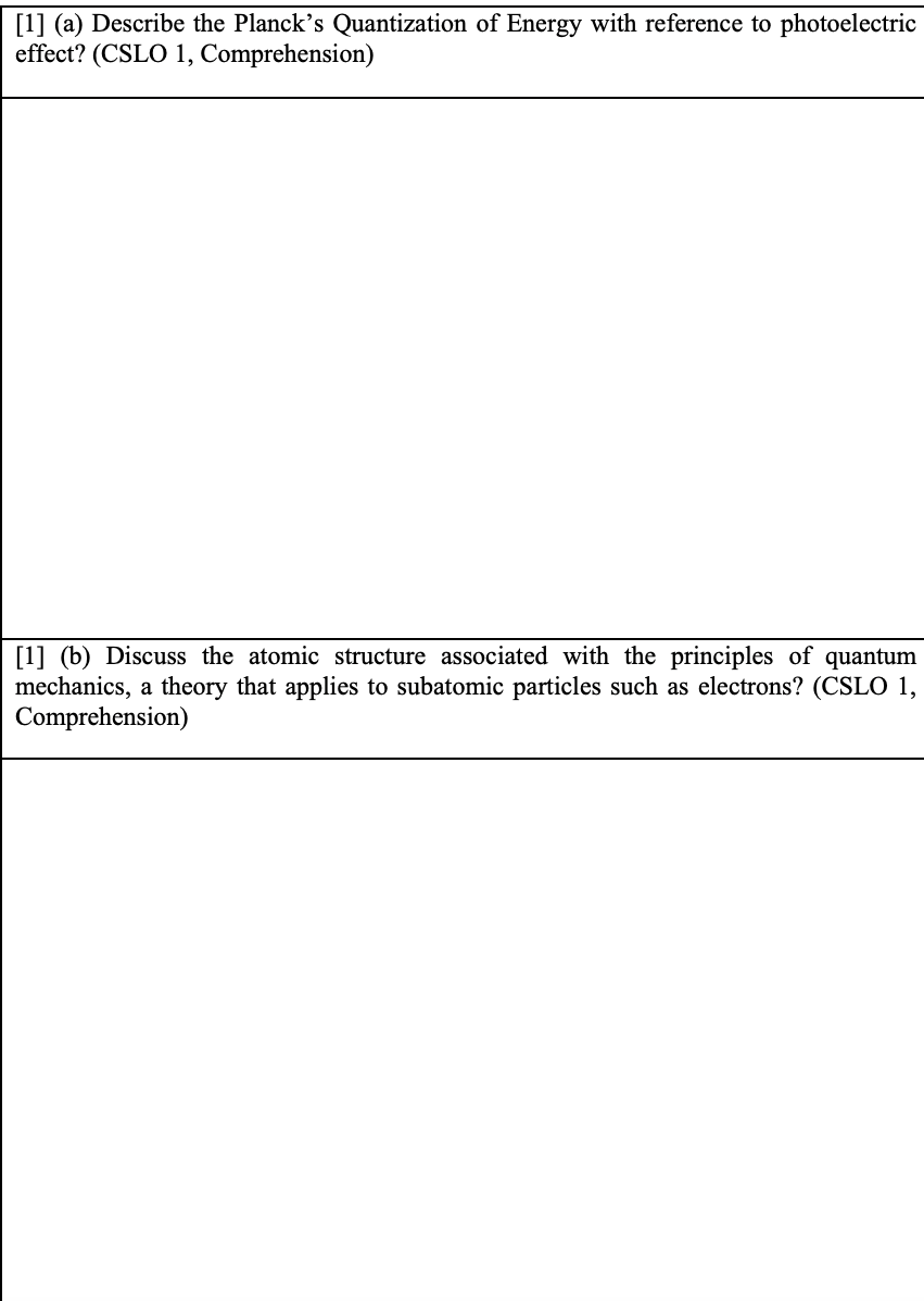 Solved [1] (a) Describe the Planck's Quantization of Energy | Chegg.com
