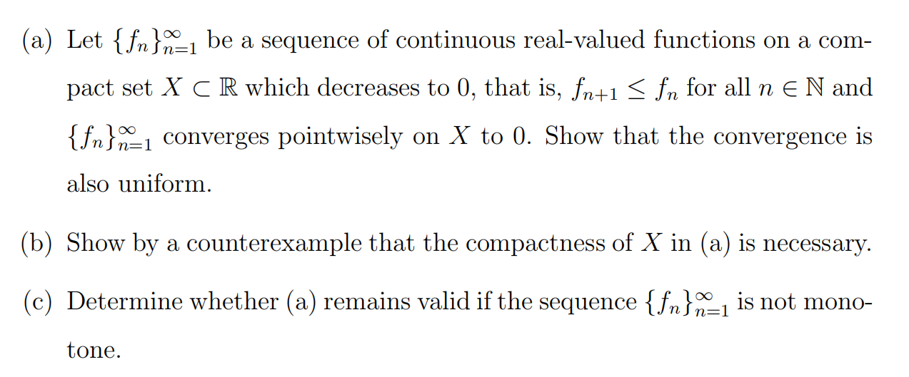 Solved A Let {fn}n 1∞ Be A Sequence Of Continuous