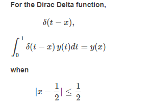 Solved For the Dirac Delta function, (t – 2), [ (t – )y(t)dt | Chegg.com