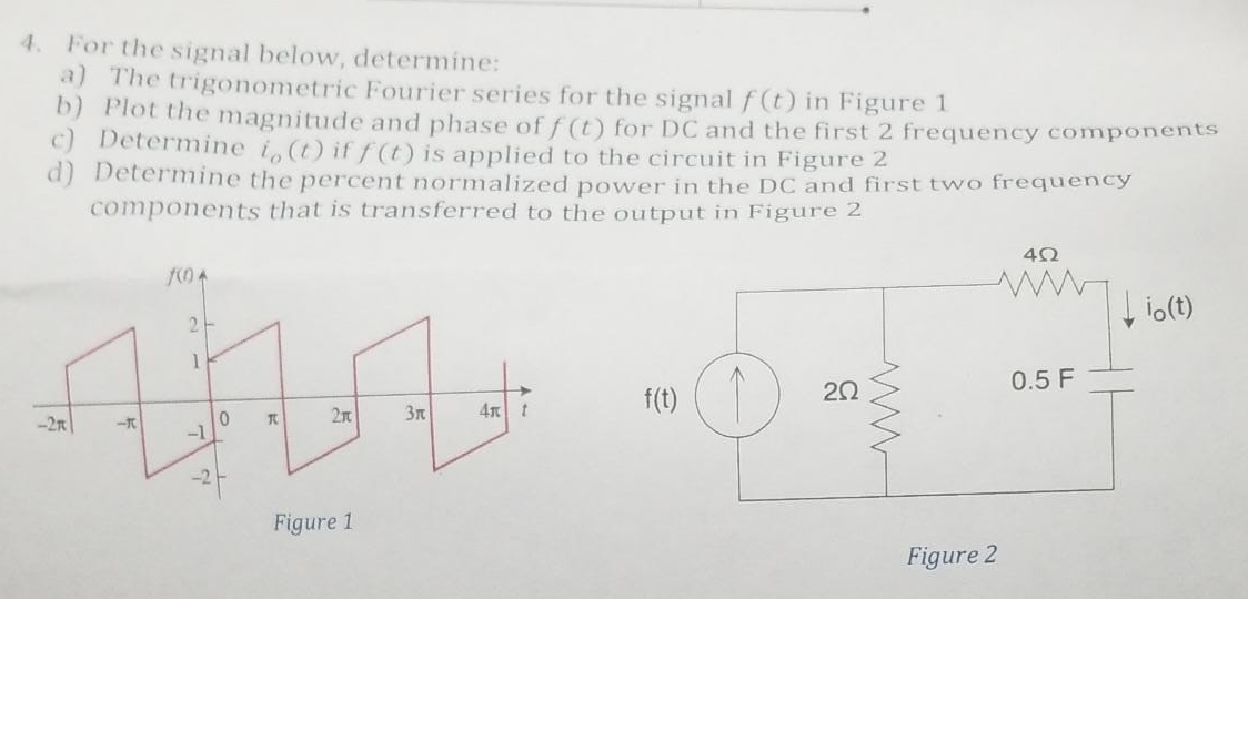 Solved 4. For the signal below, determine: a) The | Chegg.com