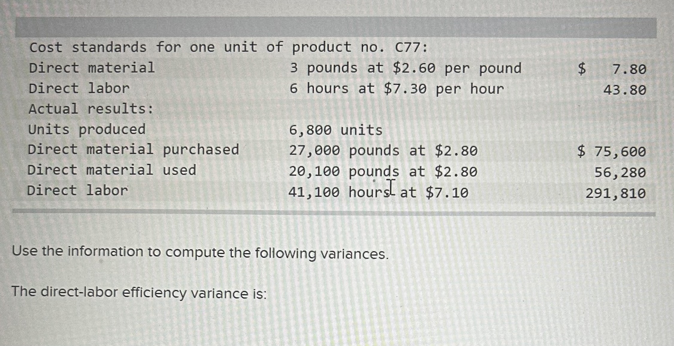 Solved Use the information to compute the following | Chegg.com