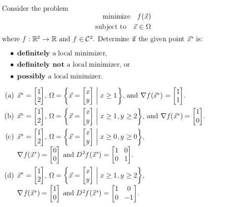 Solved Consider the problem minimize / subject to reΩ where | Chegg.com
