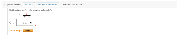 Solved 4. [-/0.64 Points] DETAILS LARCOLALG10 8.1.011. Write | Chegg.com