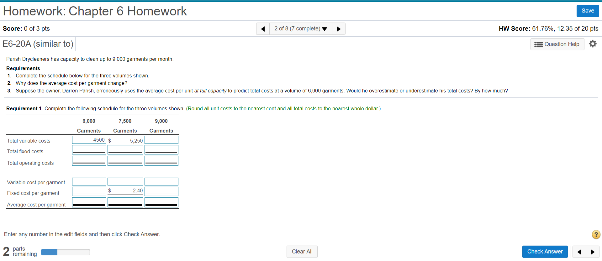Solved Homework Chapter 6 Homework Save Score 0 Of 3 Pts 2