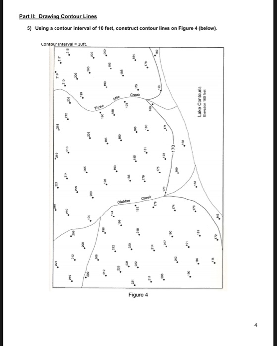 Solved 5) Using a contour interval of 10 feet, construct | Chegg.com