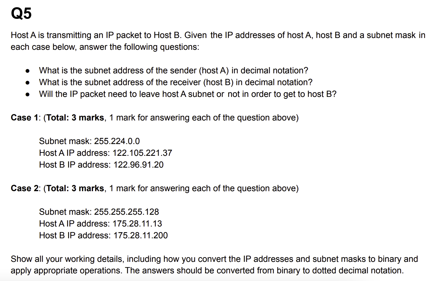 Solved Q5 Host A is transmitting an IP packet to Host B. | Chegg.com