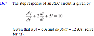 Solved 7 The step response of an RLC circuit is given by | Chegg.com