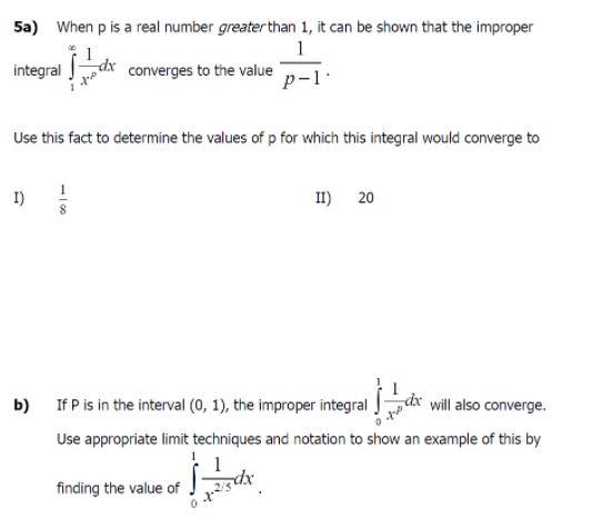 Solved 5a) When p is a real number greater than 1, it can be | Chegg.com
