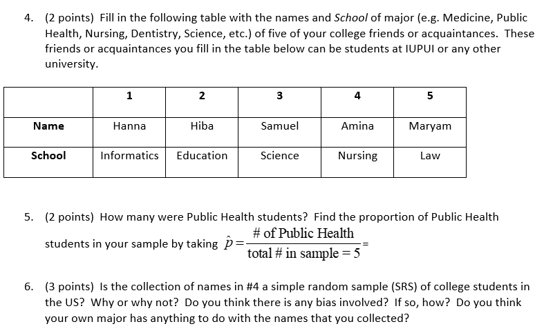Solved Hello, can you help me with #5 and 6 please I really | Chegg.com