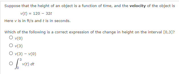 Solved Suppose that the height of an object is a function of | Chegg.com
