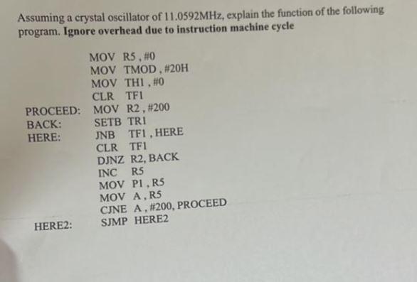 Solved Assuming a crystal oscillator of 11.0592MHz, explain | Chegg.com