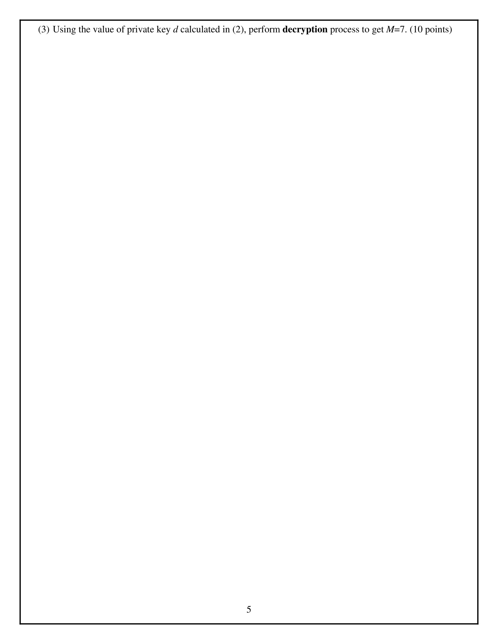 Solved Problem 2 30 Points In A Public Key System Using 