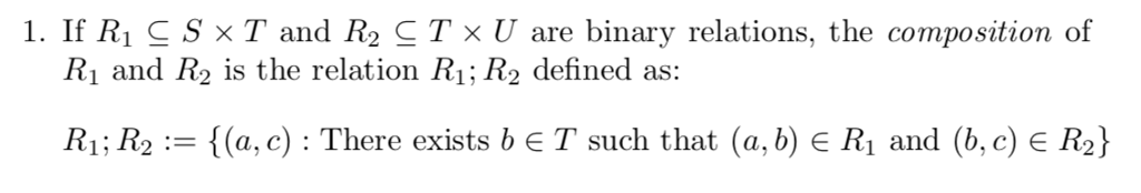 Solved 1. If Ri-S x T and R2-T × U are binary relations, the | Chegg.com