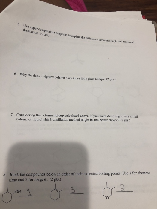5. Use vapor-temperature diagrams distillation. (4 | Chegg.com
