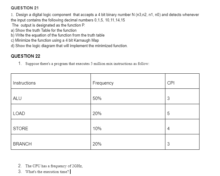 Solved QUESTION 21 1. Design a digital logic component that | Chegg.com