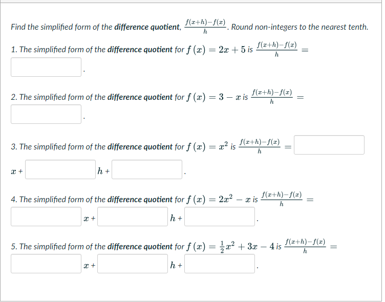 Solved Find the simplified form of the difference quotient, | Chegg.com